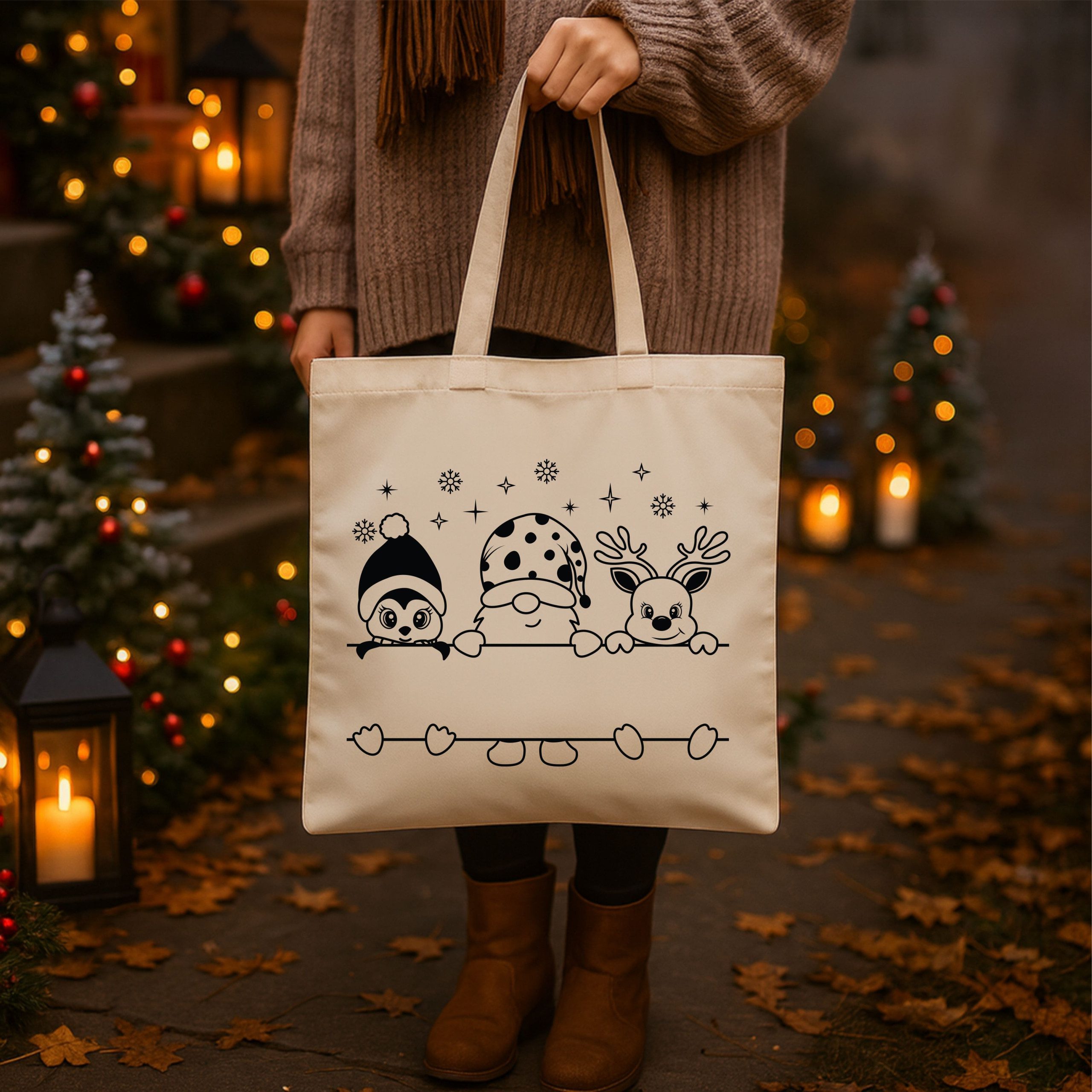 Pengiun, Deer , Tote Bag For Everyday Use